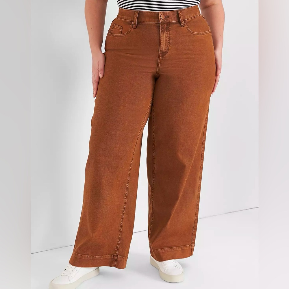 Lane Bryant Tan Flare Jeans - Gem
